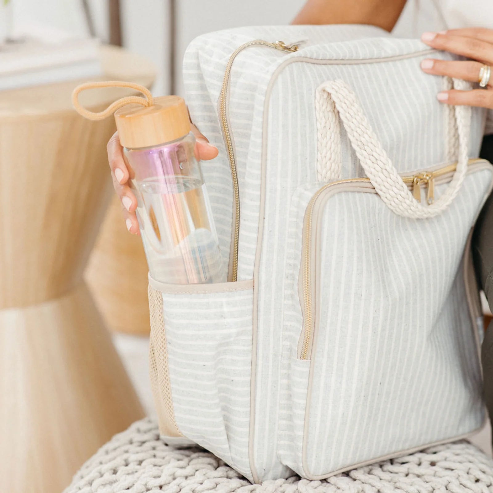 Sand & Stone Beach Stripe All-Day Backpack – Desert Sol